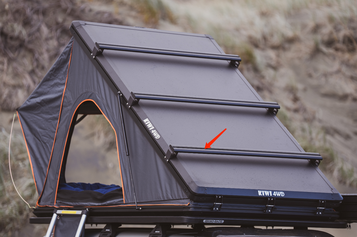 Triangle Rooftop tent mounted rack | Kiwi 4WD Explore
